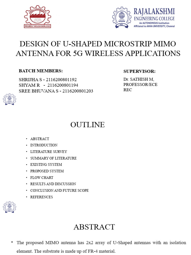 Final Year Project PPT 1 | PDF | Antenna (Radio) | Mimo