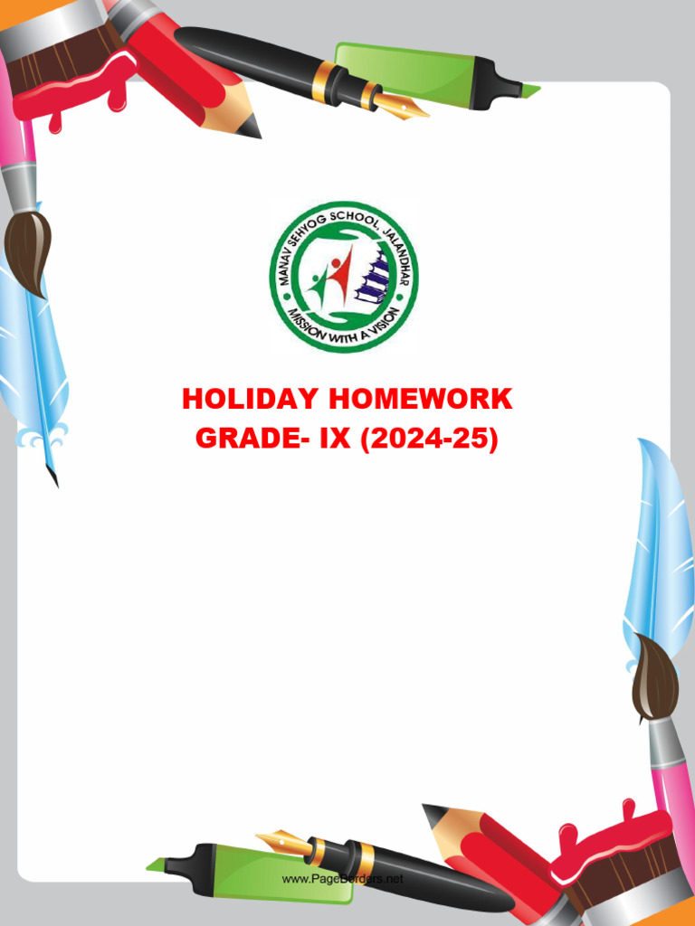 Class 9 HHW 2024-25 | PDF