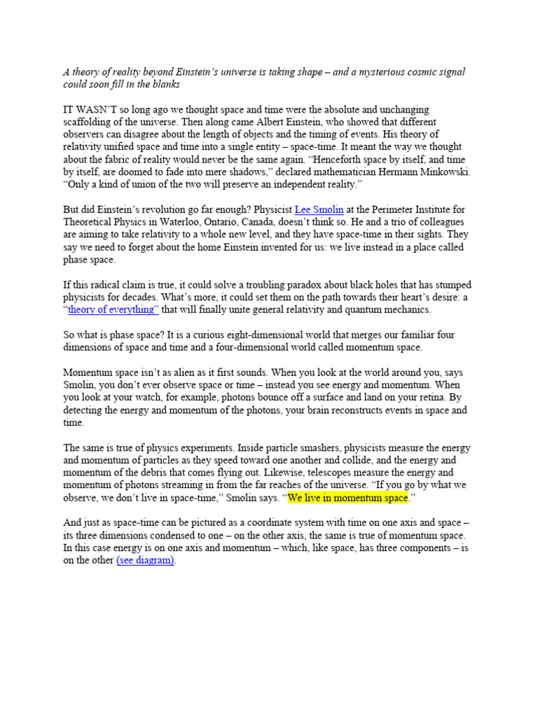 A Theory of Reality Beyond Einstein | PDF | Spacetime | General Relativity