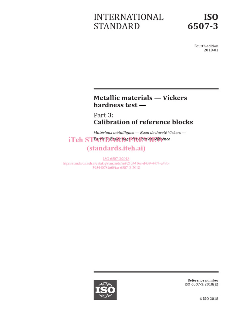 Iso 6507-3-2018-4 | PDF | Calibration | International Organization For ...
