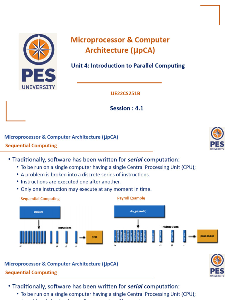 Unit4 Session1 Intro To Parallel Computing | PDF | Central Processing ... Unit4 Session1 Intro To Parallel Computing | PDF | Central Processing ...