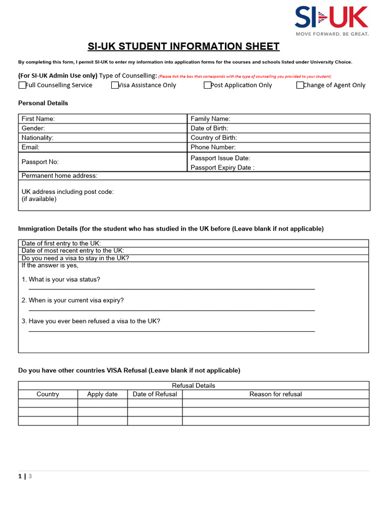 SI-UK SIS Form | PDF | Travel Visa | Passport
