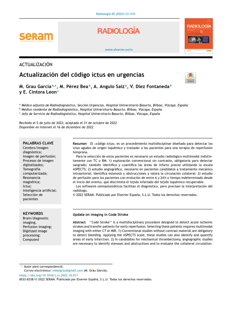 Código Stroke | PDF | Carrera | Radiología