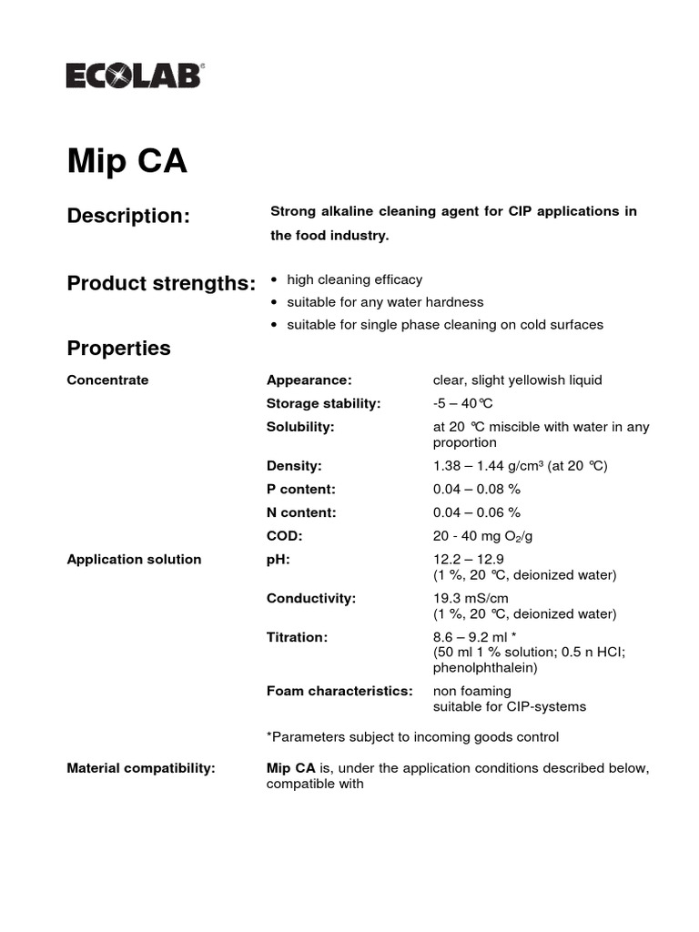 Mip CA - EU | PDF | Water | Titration