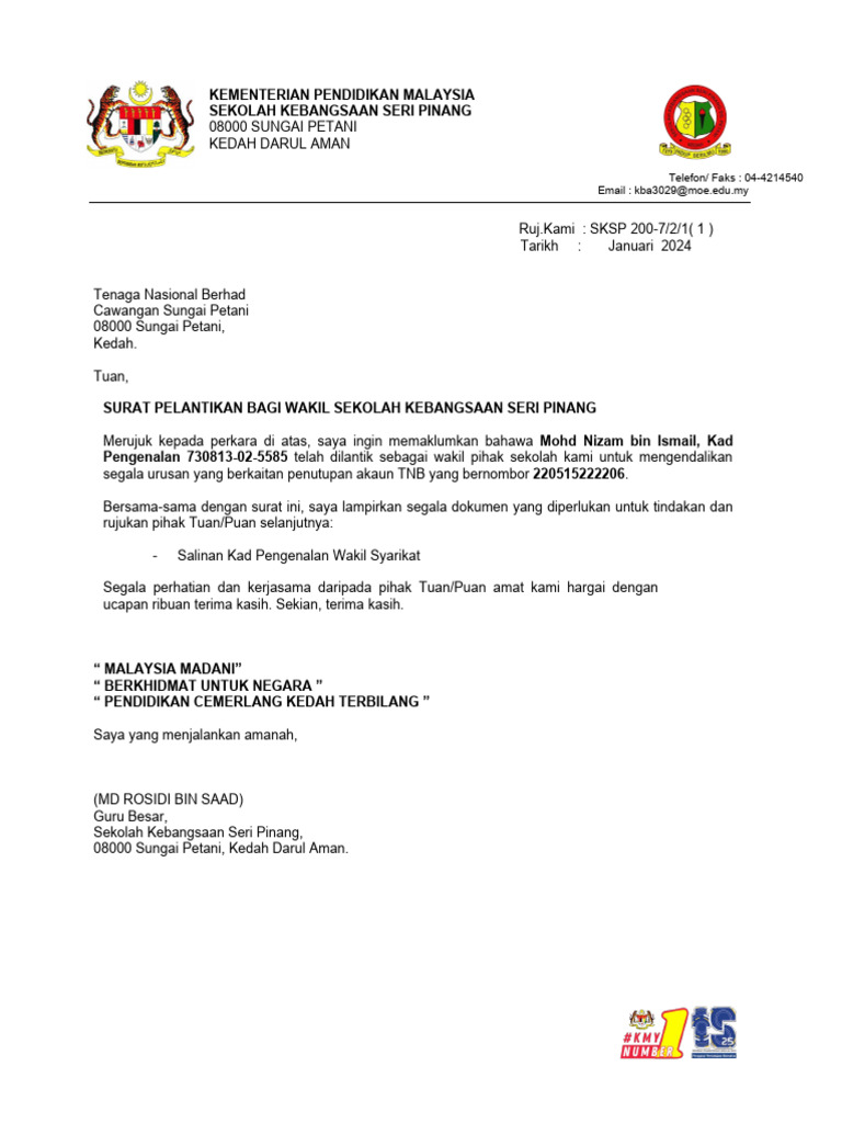 Surat TNB Tutup Akaun | PDF