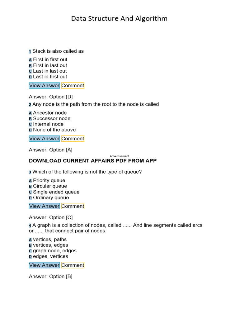 Big D Datastructure And Algorithm Pdf Queue Abstract Data Type Vertex Graph Theory