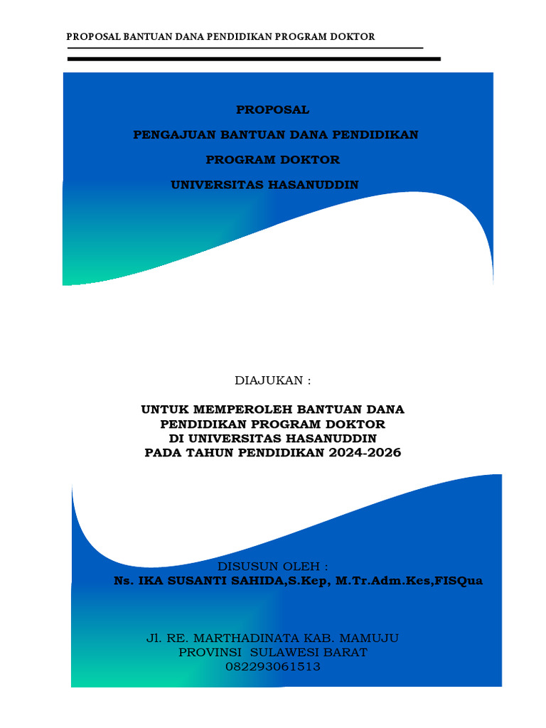 Proposal Dana Pendidikan S3 2024-2026 | PDF