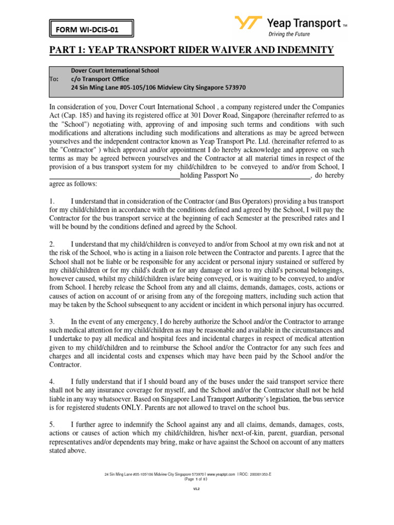 Yeap Transport Fees | PDF | Bus | Fee