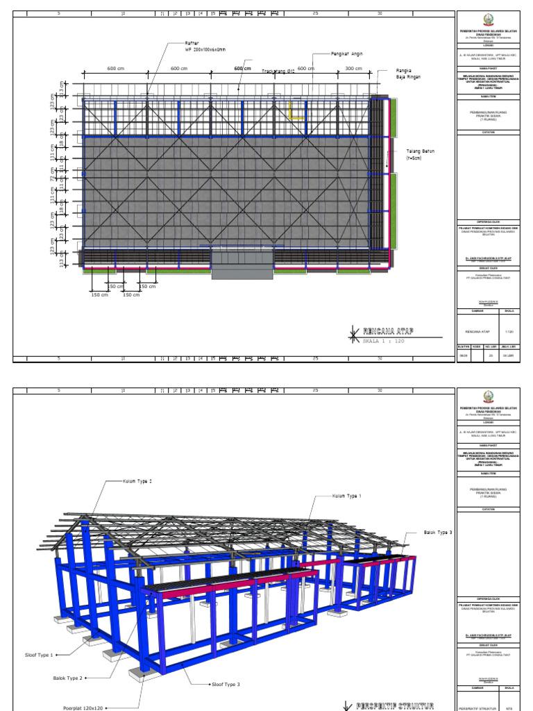 Rafter WF 200x100x6x8mm Pengikat Angin: Rencana Atap | PDF