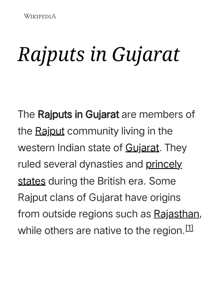 Rajputs in Gujarat - Wikipedia | PDF | Gujarat