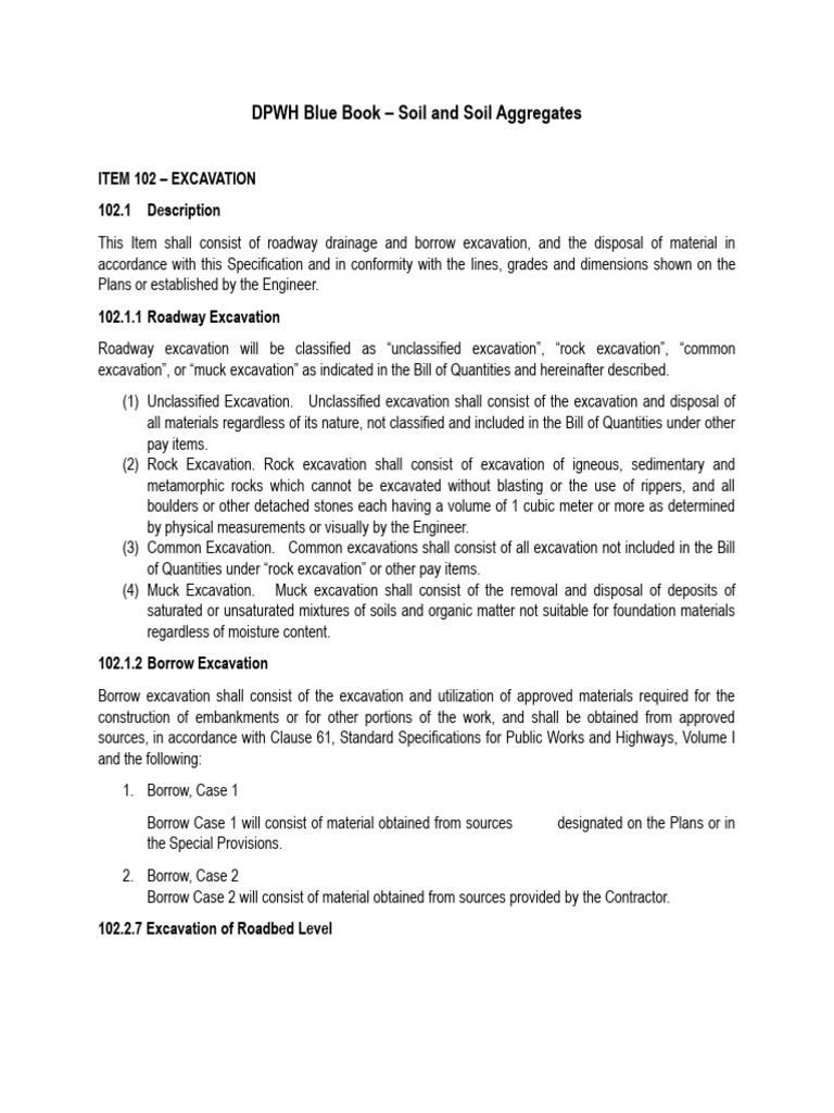 DPWH Blue Book - Soil and Soil Aggregates | Download Free PDF | Road ...