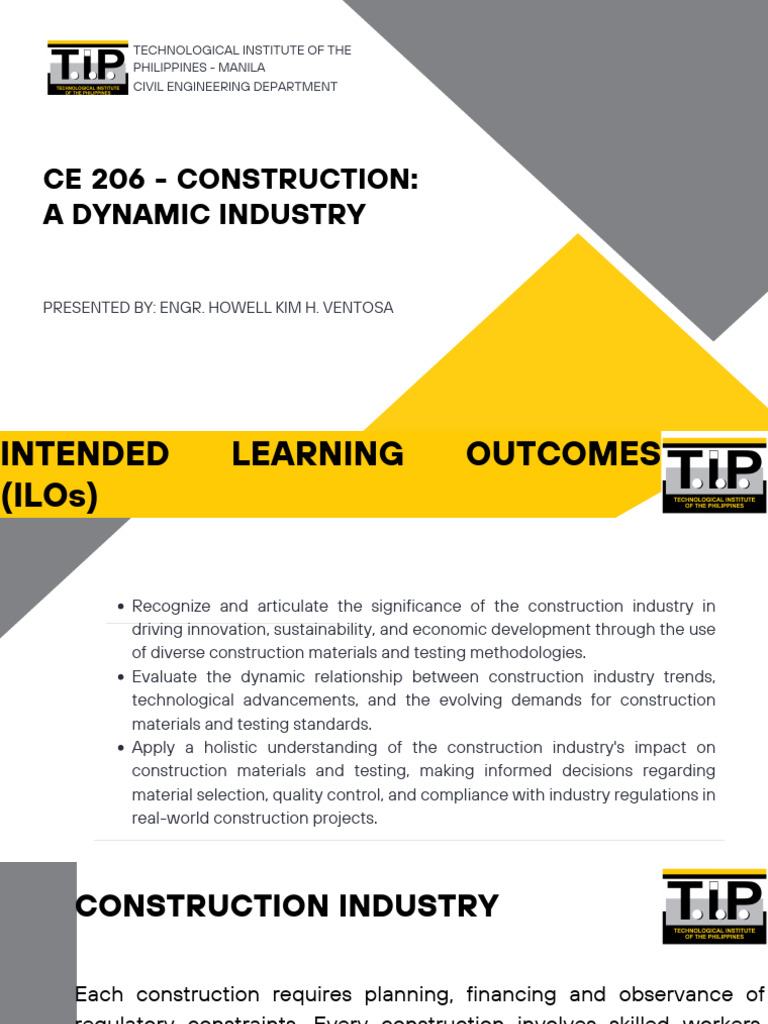 CE 206 - Construction A Dynamic Industry | PDF