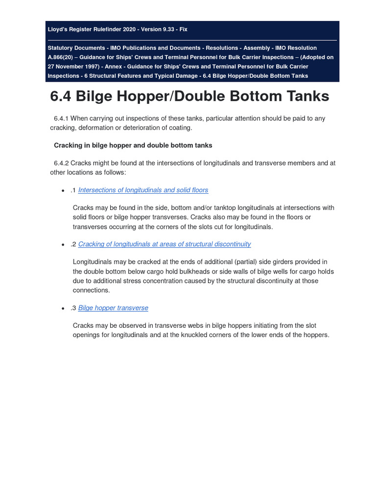 6.4 Bilge Hopper - Double Bottom Tanks | PDF | Fuel Oil | Corrosion