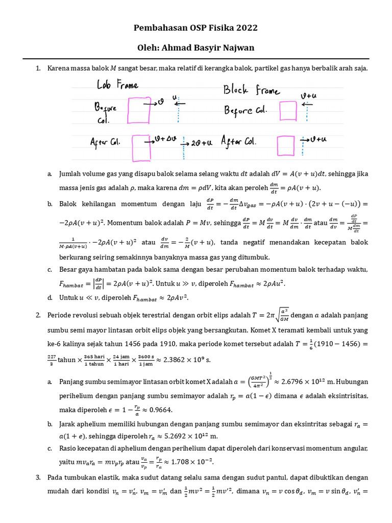 Pembahasan Osp Fisika 2022 1 | PDF