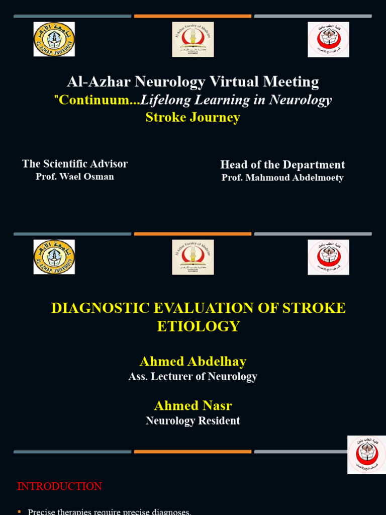 Diagnostic Evaluation of Stroke Etiology | PDF | Stroke | Diseases And ...