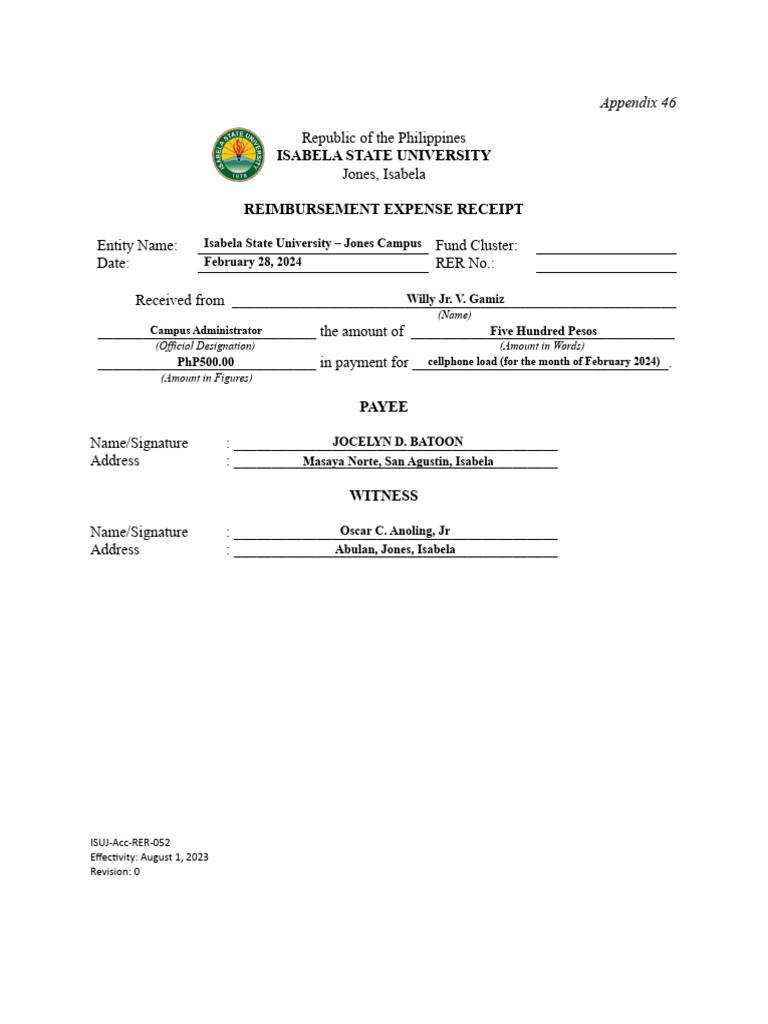 RER Appendix 46 | PDF