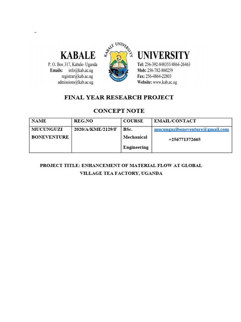 Final Year Research Project Bonny | PDF | Tea | Qualitative Research
