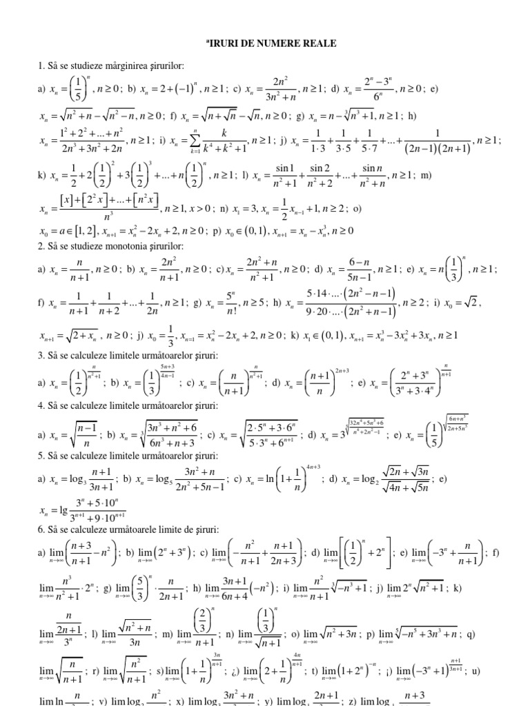 Siruri de Numere Reale | PDF