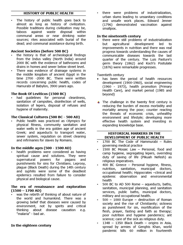 History of Public Health | PDF | Public Health | Preventive Healthcare