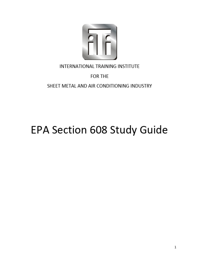 Microsoft Word - ITI Section 608 Study Guide | PDF | Chlorofluorocarbon ...