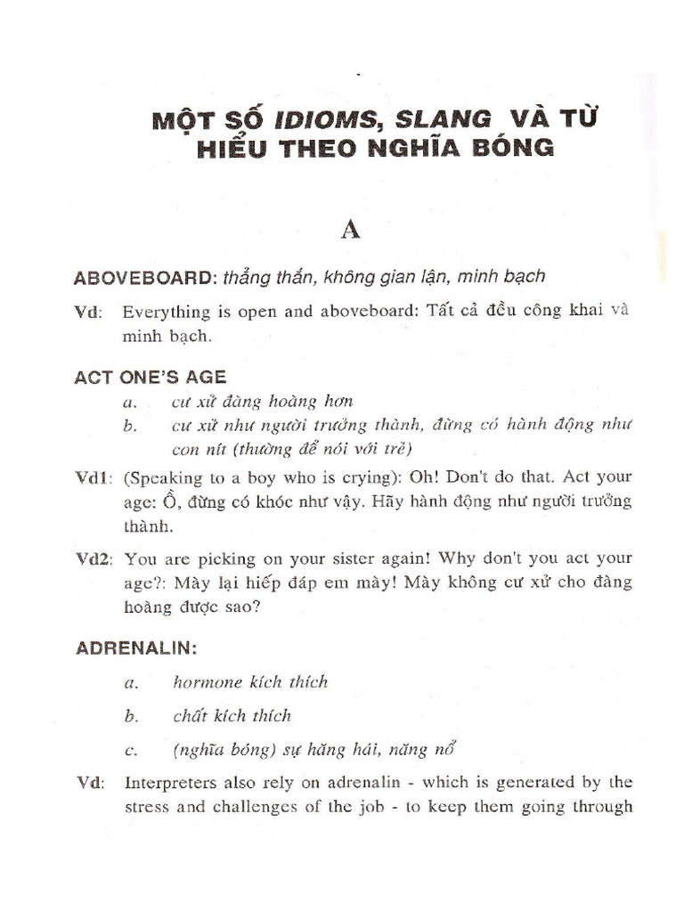 Slangs and Idioms | PDF