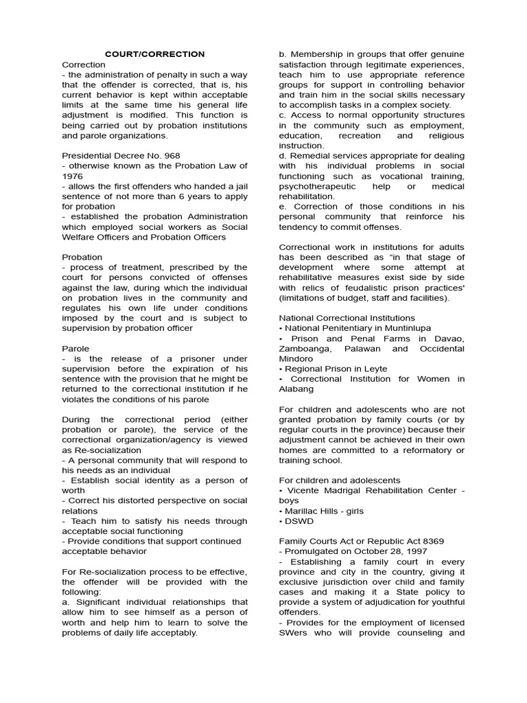 SW 104 | PDF | Social Work | Probation