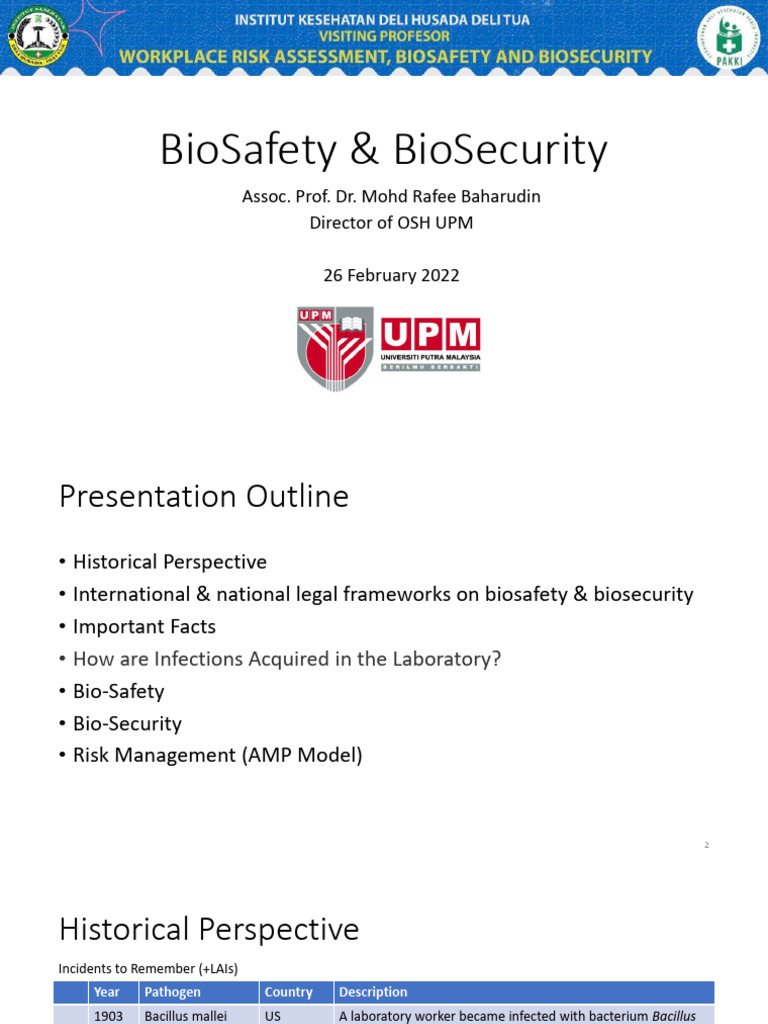 Biosafety and Biosecurity Overview | PDF | Personal Protective ...