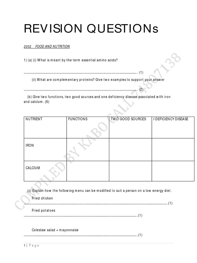 Food and Nutrition Bgcse 2002 | PDF | Nutrition | Diet & Nutrition