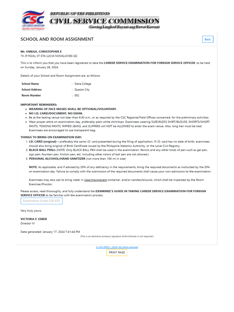 Online Notice of School Assignment | PDF