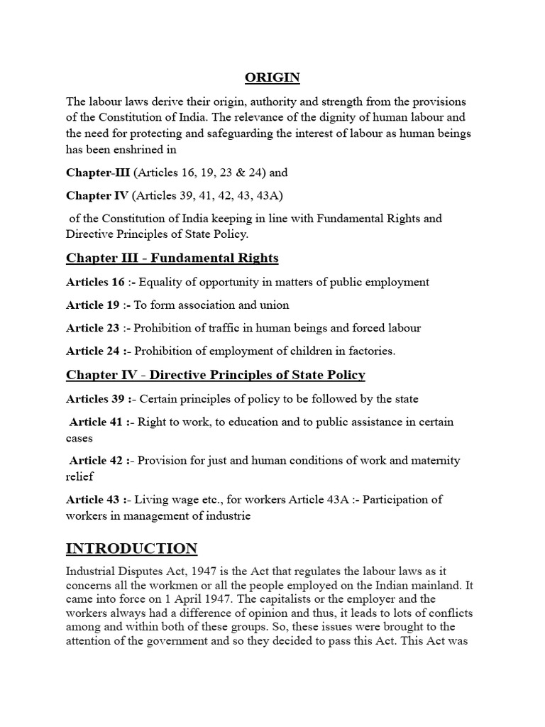 Labour Law Notes | PDF | Cost Of Living | Labour Law