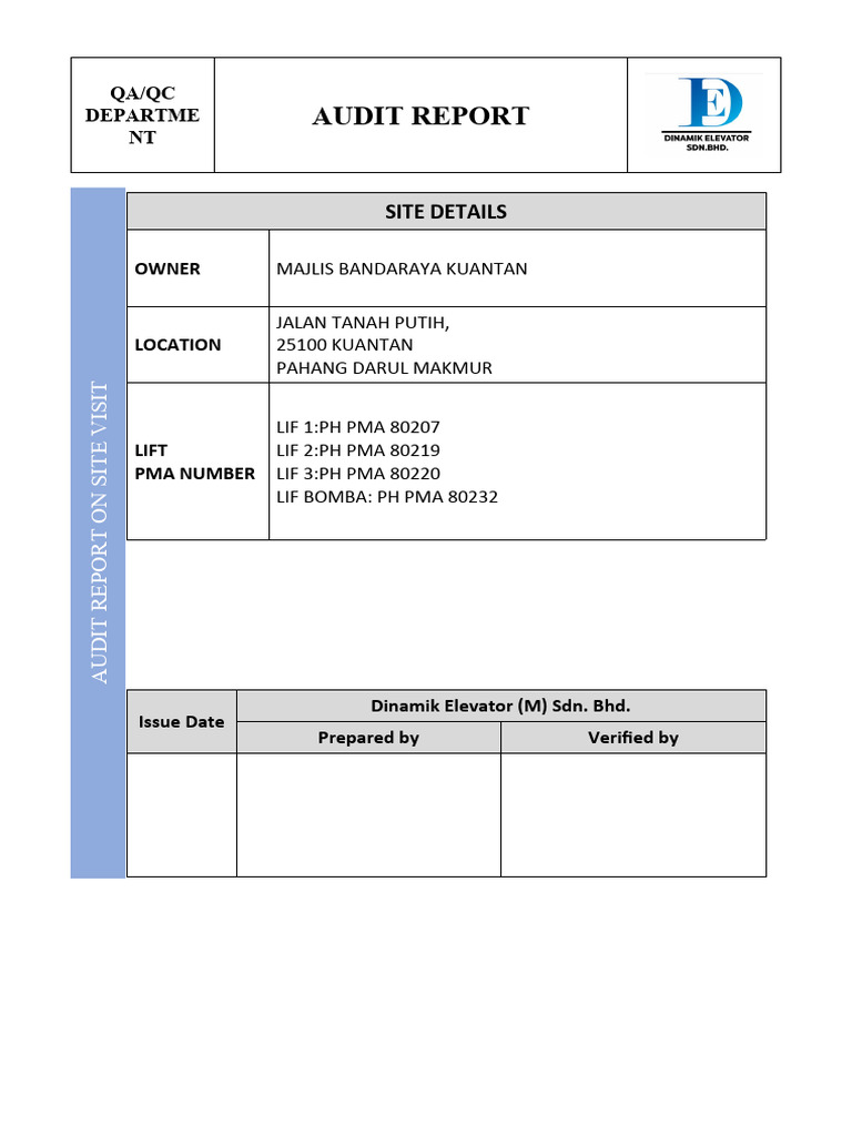 Audit Report HQ MBK | PDF | Elevator | Manufactured Goods