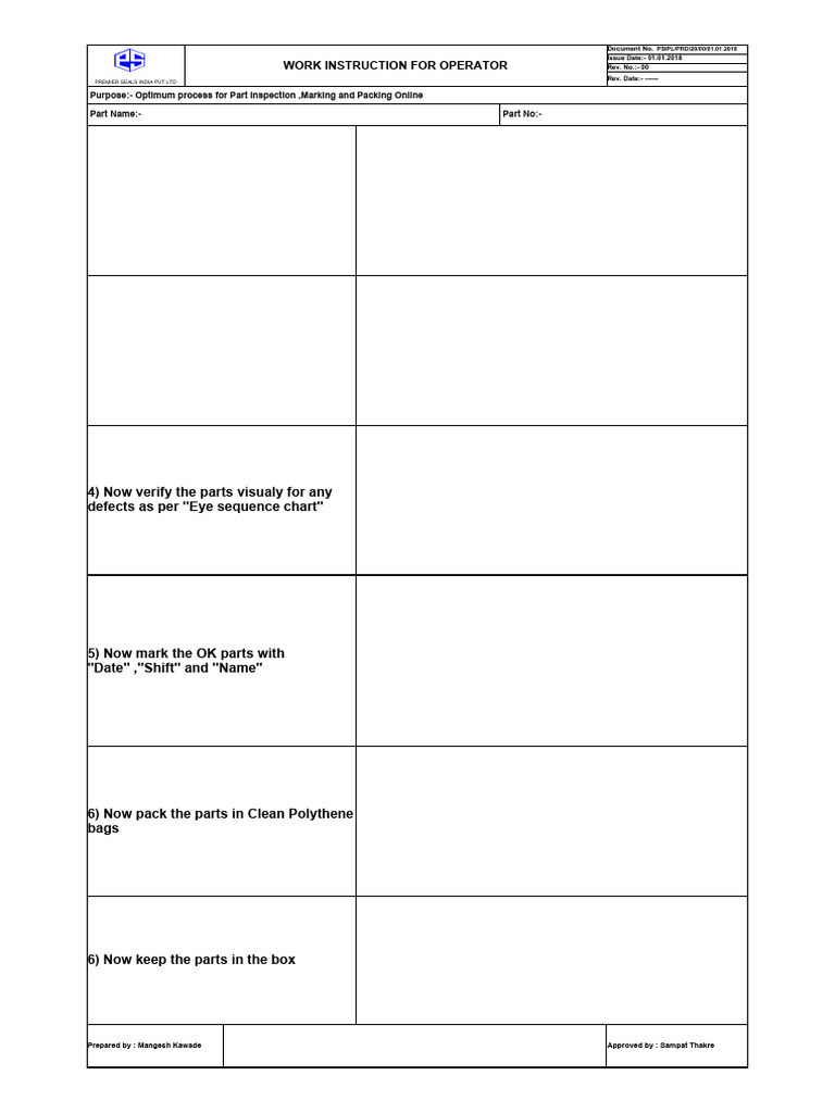 PSIPL-PRD-17 Work Instruction | Download Free PDF | Industrial ...