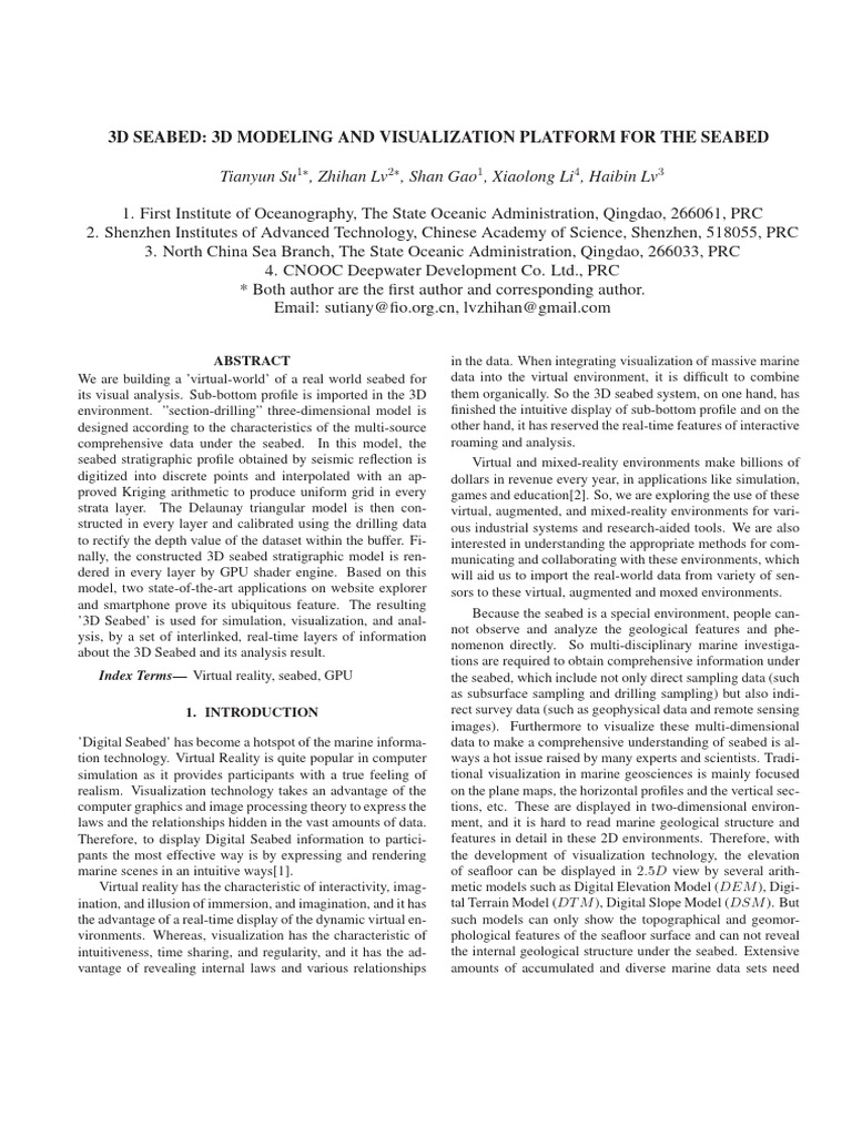 3-3d Seabed 3d Modeling and Visualization Platform For The Seabed | PDF ...