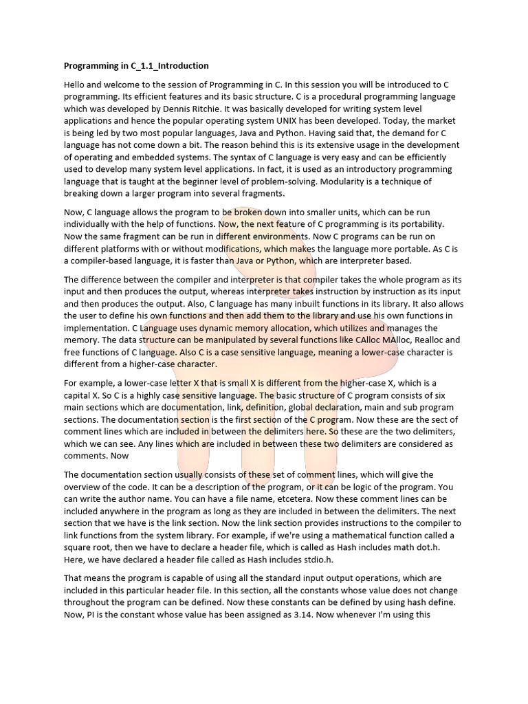 DCA1102-PROGRAMMING IN C - DE Unit 1 | PDF | Integer (Computer Science) | Numbers