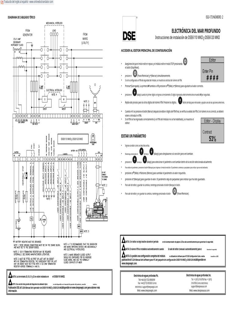DSE6110 MKII DSE6120 MKII Installation Instructions - En.es | PDF | Red ...