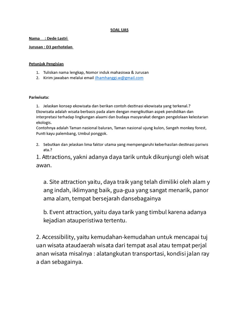 SOAL UAS Jawaban Dede Lastri (Dosen Pak Ilham) | PDF