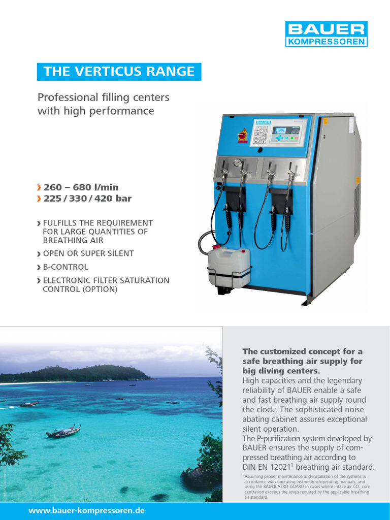 Breathing Air Compressors Verticus 5 by Bauer Kompressoren GMBH | PDF ...