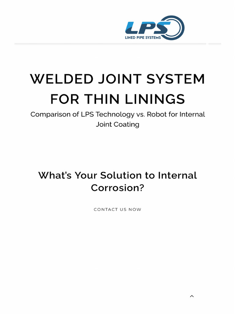 LPS VS Robot - Lined Pipe Systems - Internal Pipeline Repair | PDF