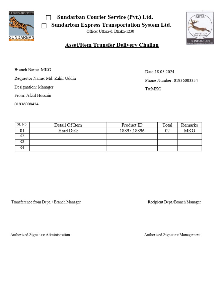 Sundarban Courier Service (PVT.) Ltd. Sundarban Express Transportation ...