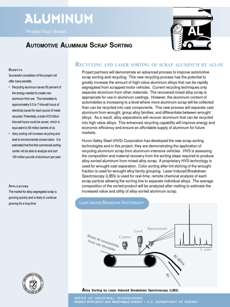 Advanced Aluminum Scrap Sorting Process | PDF | Scrap | Recycling