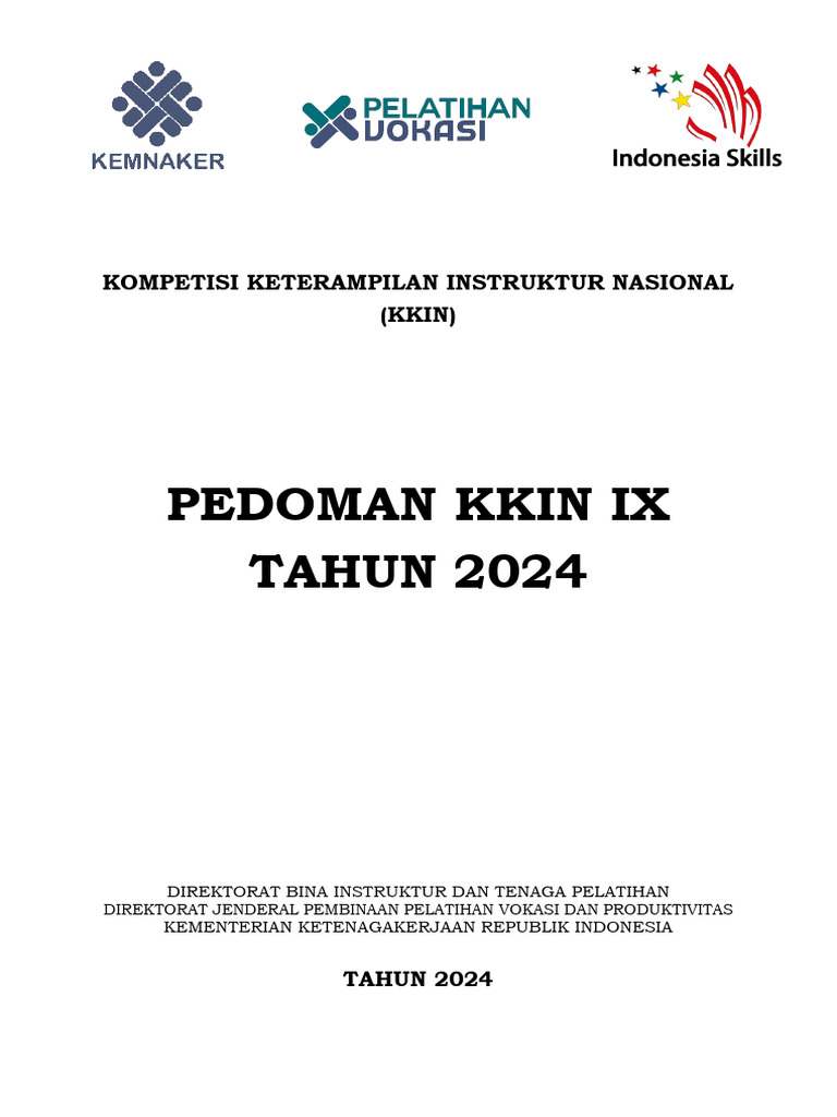 Pedoman Kkin Ke-Ix Tahun 2024 | PDF