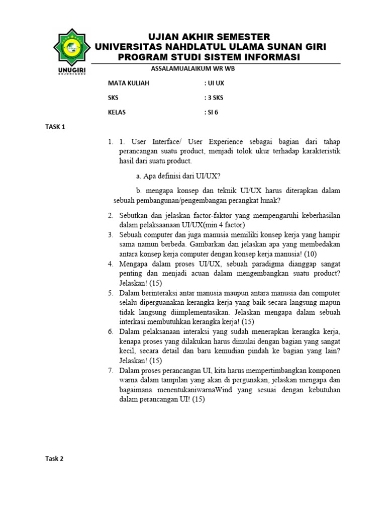 Soal Uas Uiux | PDF | Seni