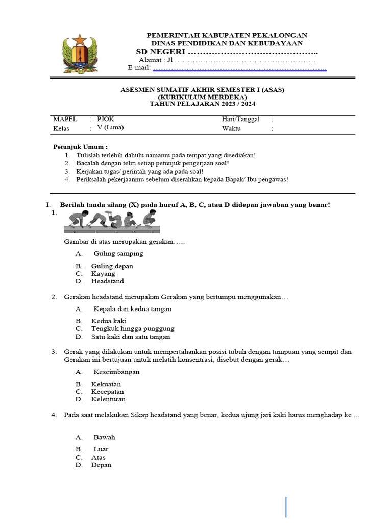 Soal Asas Ii Pjok Kelas 5 | PDF