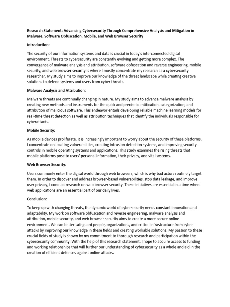Research Statement | PDF | Security | Computer Security