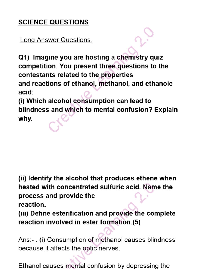 Science Questions | PDF | Cellular Respiration | Redox