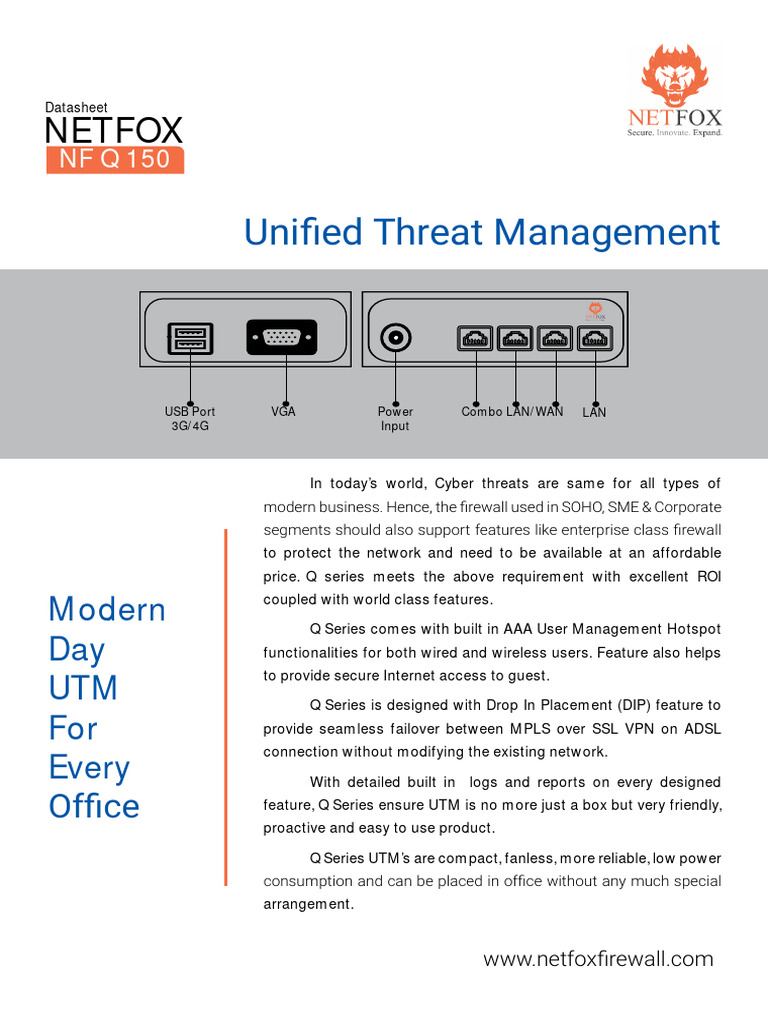 Unifi Ed Threat Management: Netfox | PDF | Firewall (Computing ...