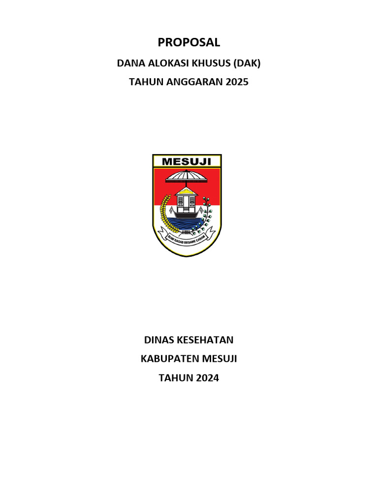 Proposal Usulan DAK 2025 | PDF