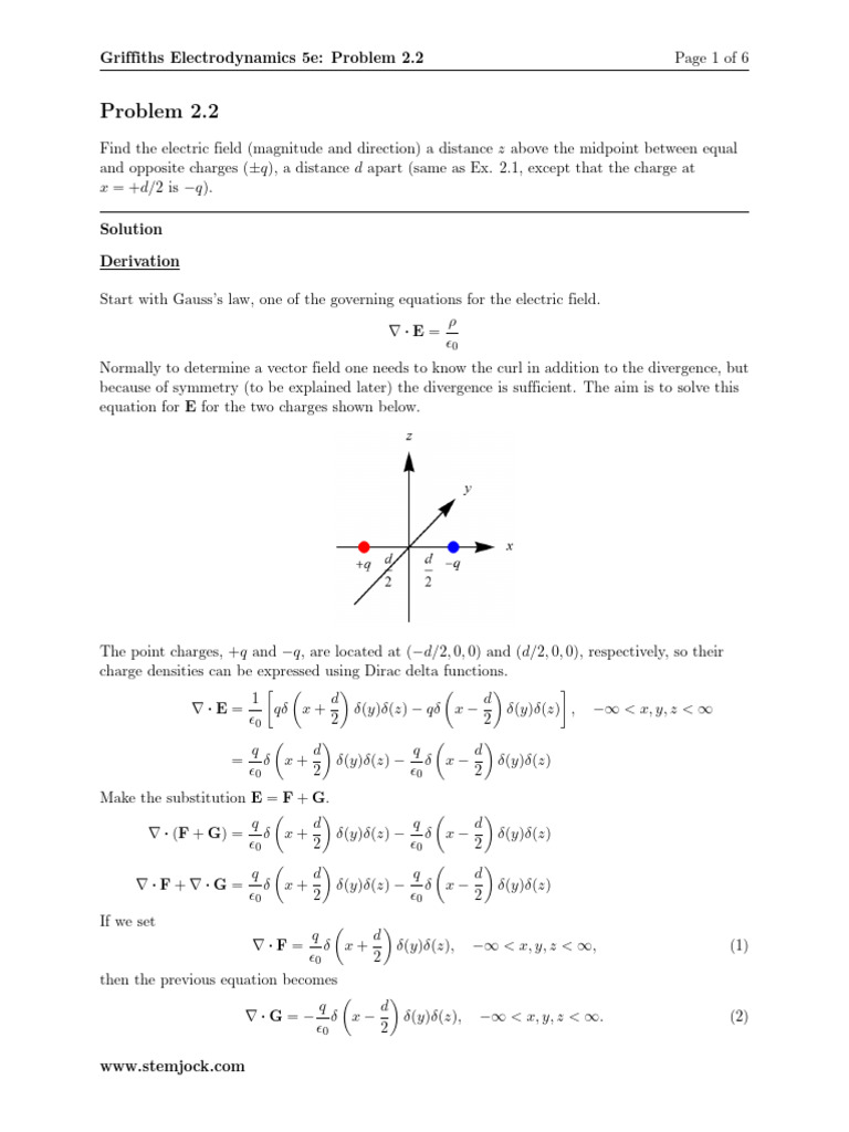 Griffiths ED5 e CH 2 P 2 | PDF | Electric Field | Physics