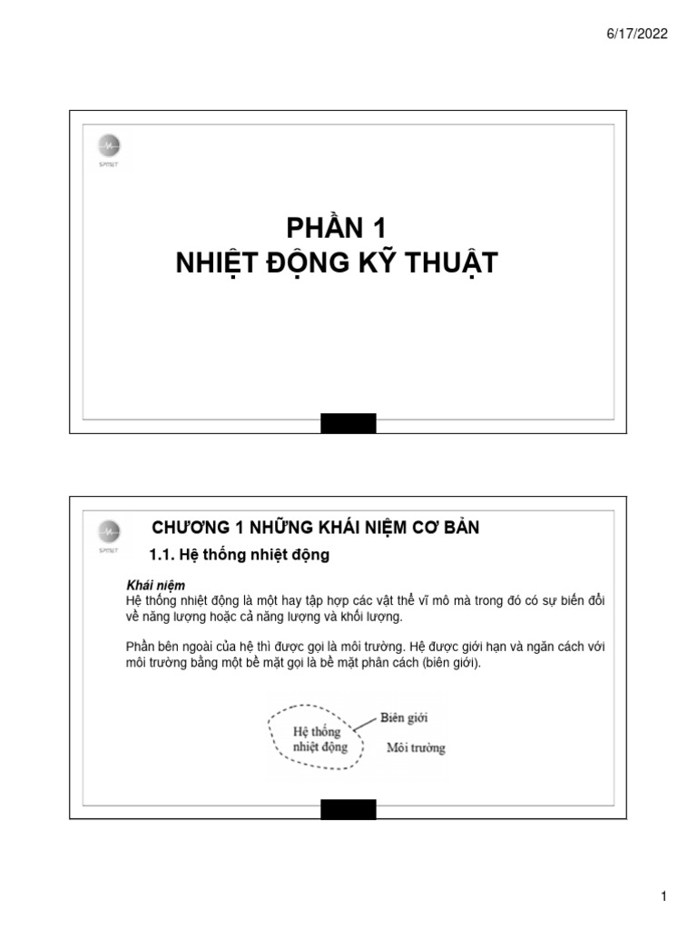 Bai Giang KT Nhiet Phan 1 | PDF