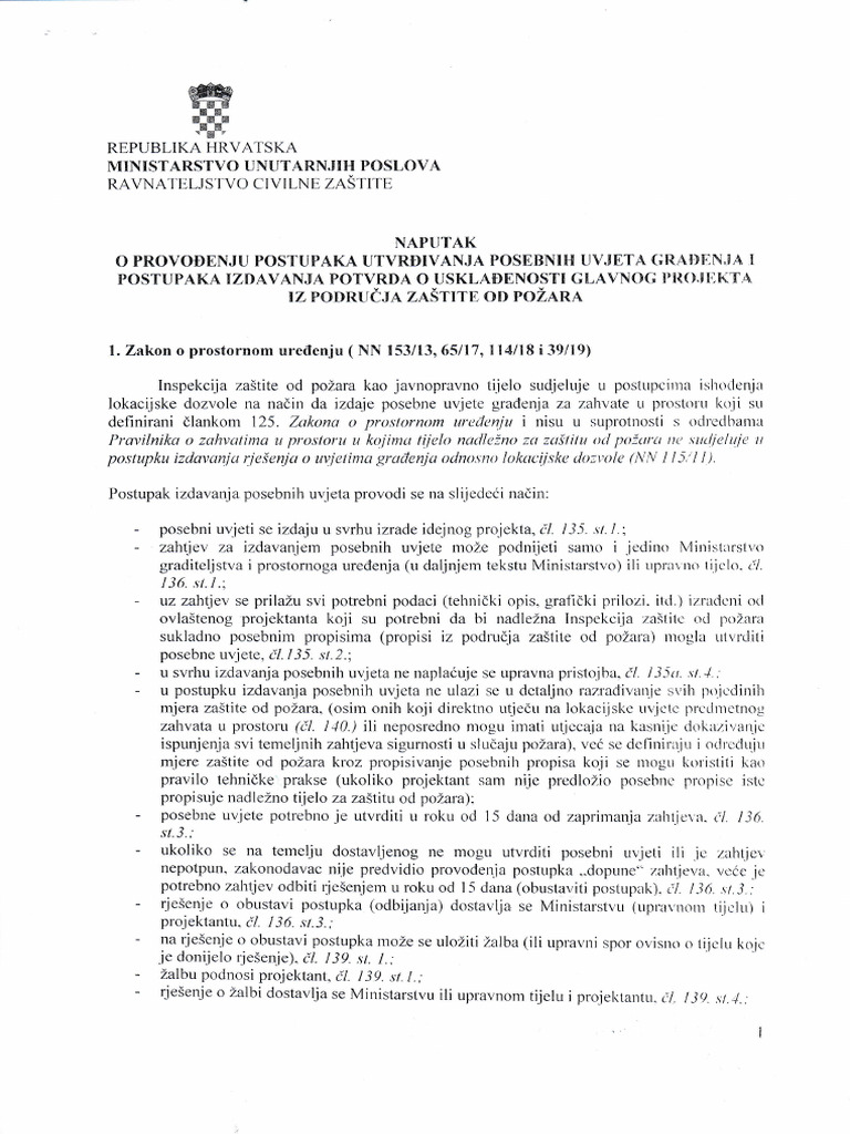 MUP-Naputak o Postupanju ZAŠTITA OD POŽARA PO NOVOM ZAKONU | PDF